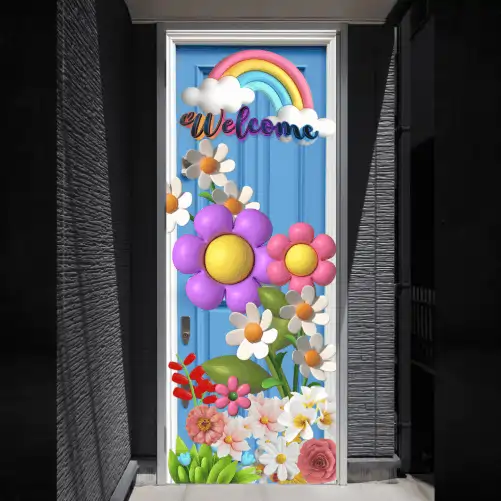 “Welcome” -Door sticker on paper - ebencuts